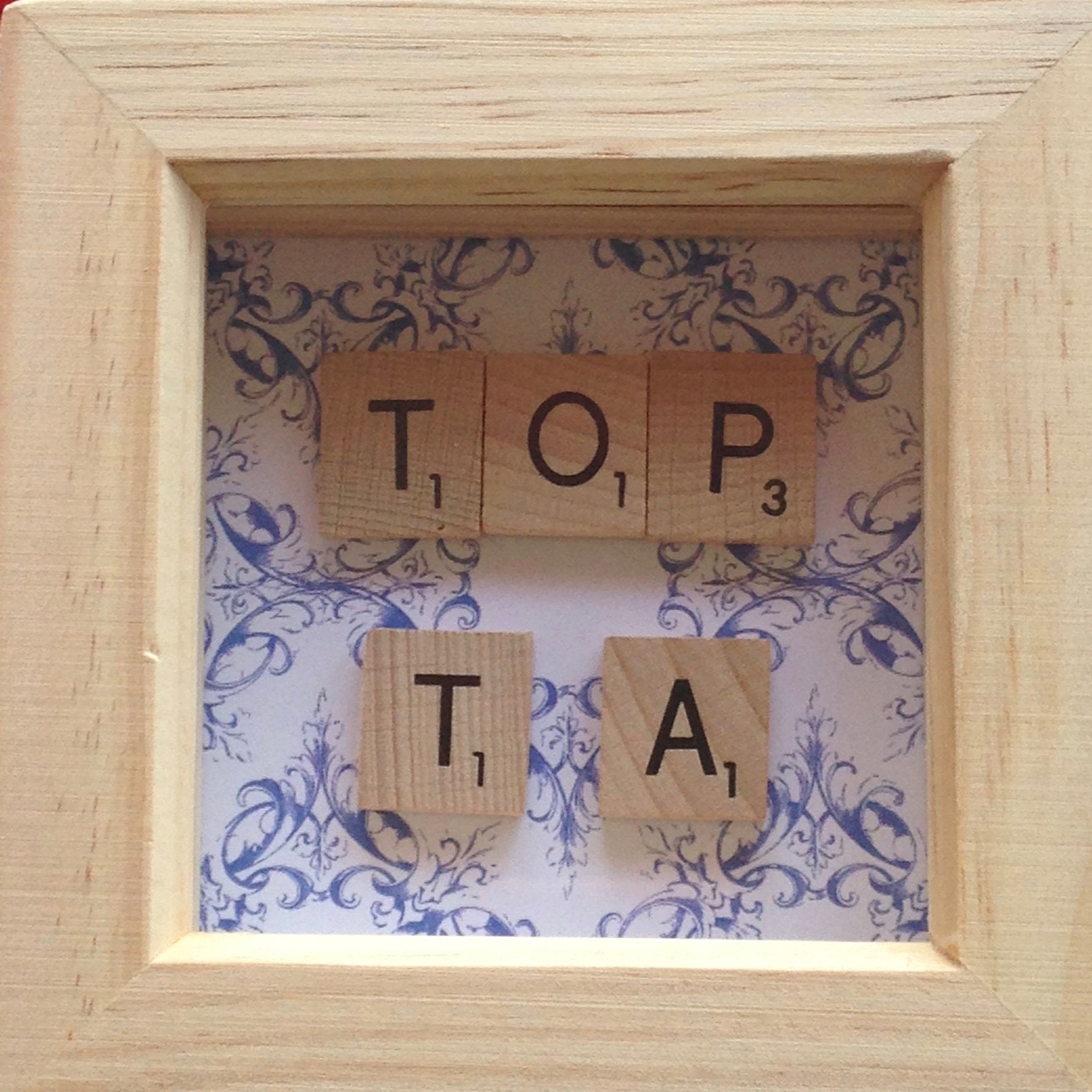 Teacher Gift Scrabble Frame Scrabble Art Teacher Teaching | Etsy UK