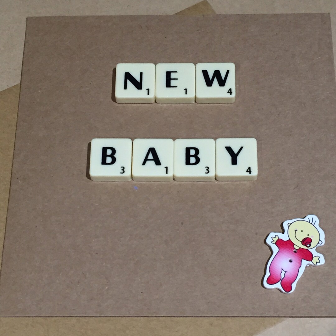 Scrabble Tile New Baby Card, Birth Announcement (6x6") - Etsy