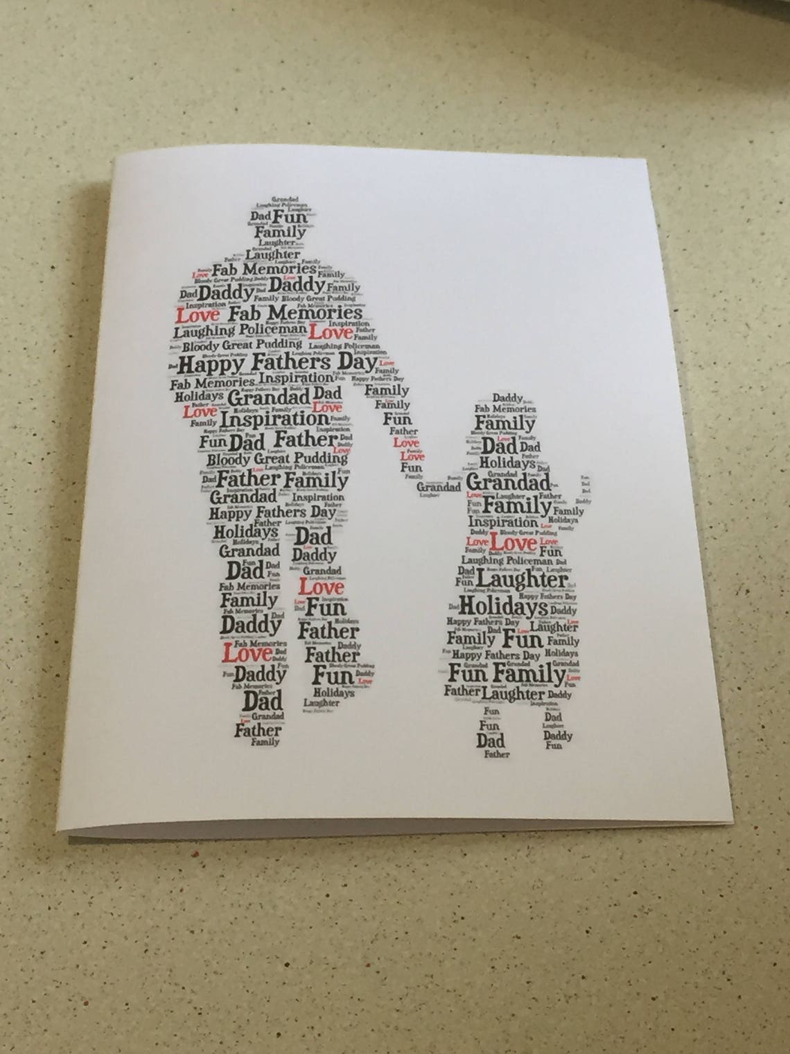 Daddy Dad Father Typography Word Art Card Fathers Day Card - Etsy UK