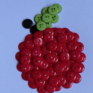 Teacher Gift Button Art Frame, Buttonart Apple, Thank You, Personalised ...