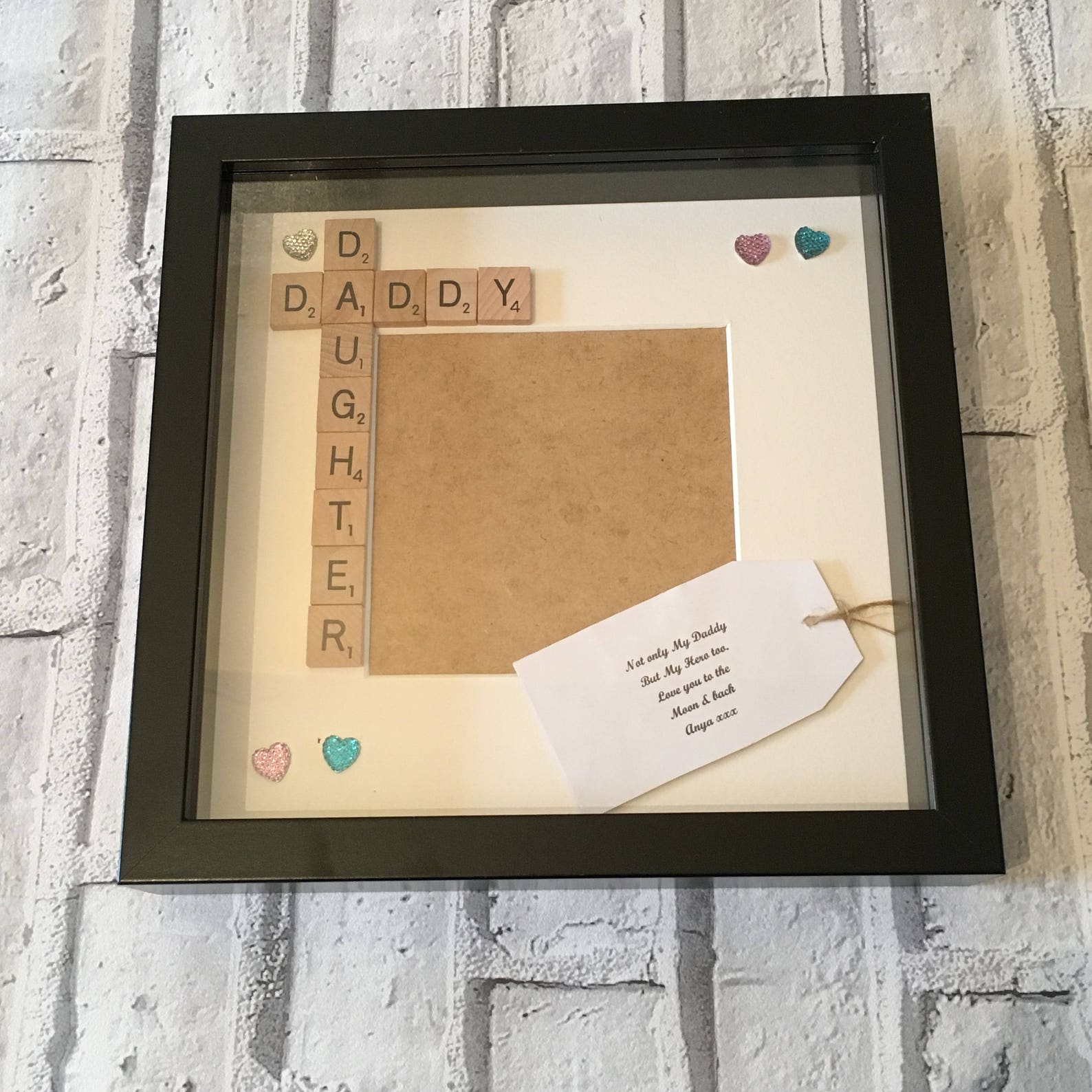 Daddy Daughter Frame Personalised Scrabble Frame Scrabble | Etsy