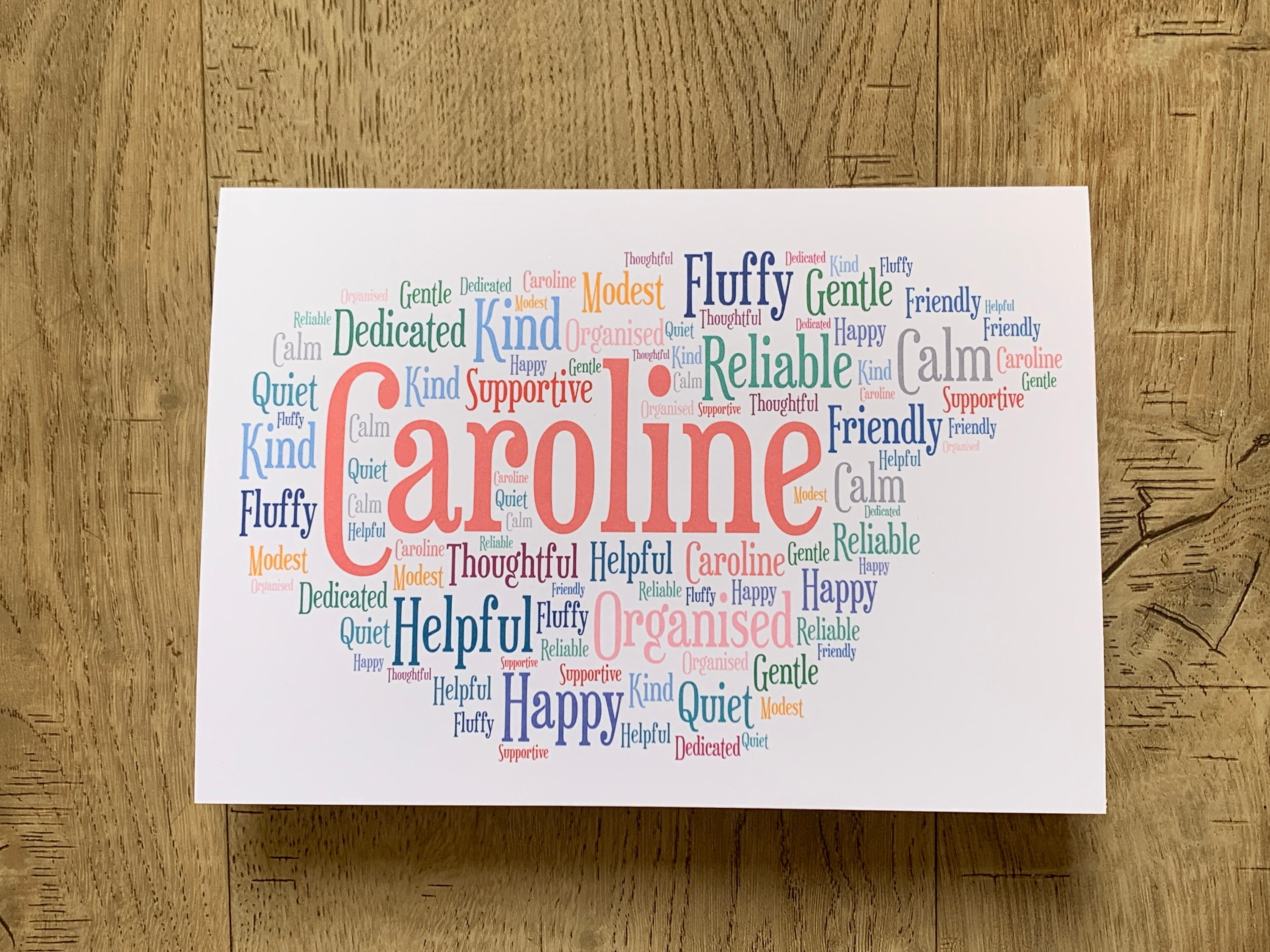Word Cloud Greetings Card Word Art Card Personalised Card - Etsy UK