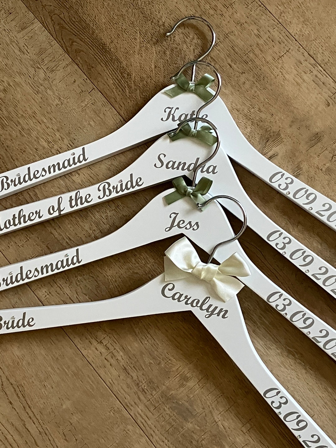Personalized Wedding Hangers Set of 5, Bridal Party Keepsake - Etsy