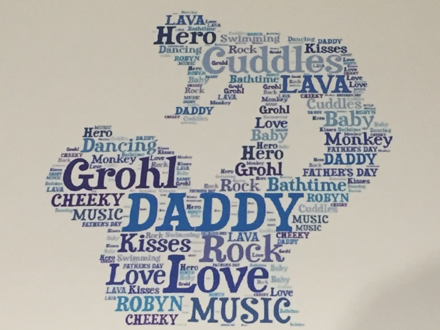 Daddy Dad Father Typography Word Art Card Fathers Day Card - Etsy UK