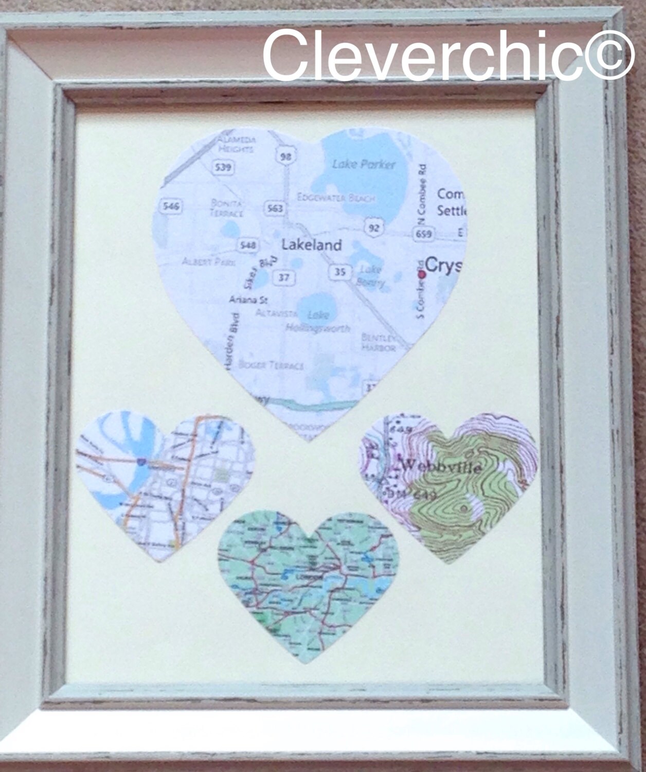 Marco de mapa de amor mapas a mi marco del corazón marco de - Etsy España