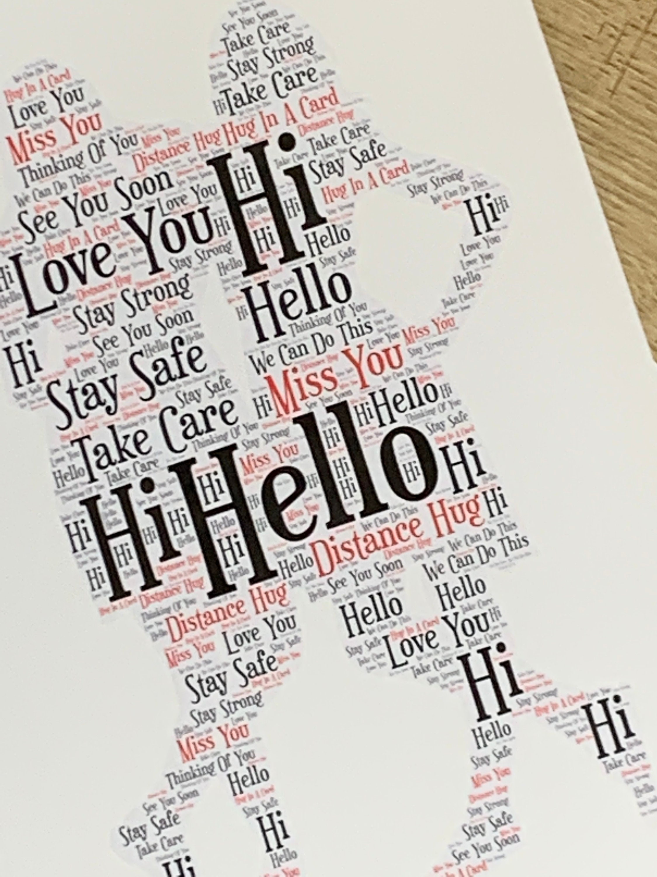 Happy Post Hug in a Card Distance Hug Loved One Card Best | Etsy UK