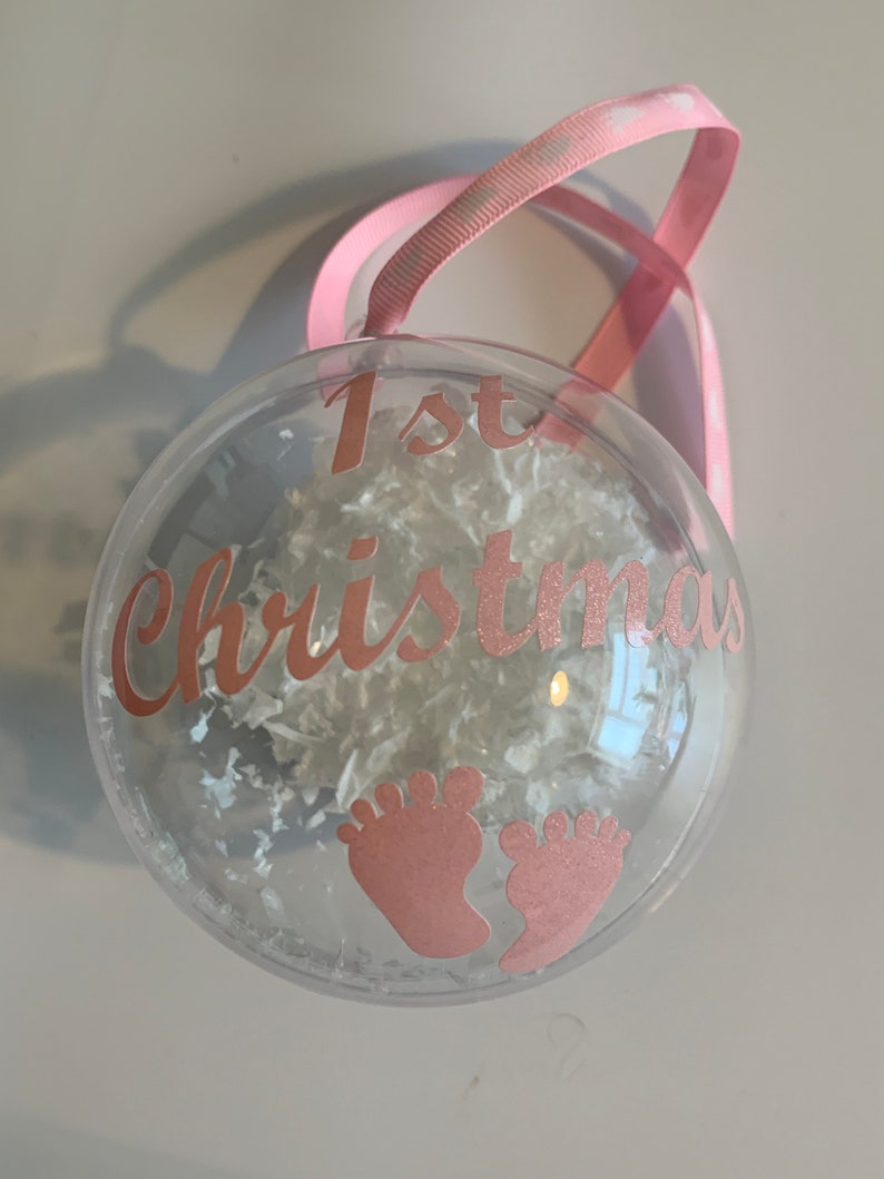 Baby's 1st Christmas Bauble 10cm Clear Acrylic Bauble - Etsy