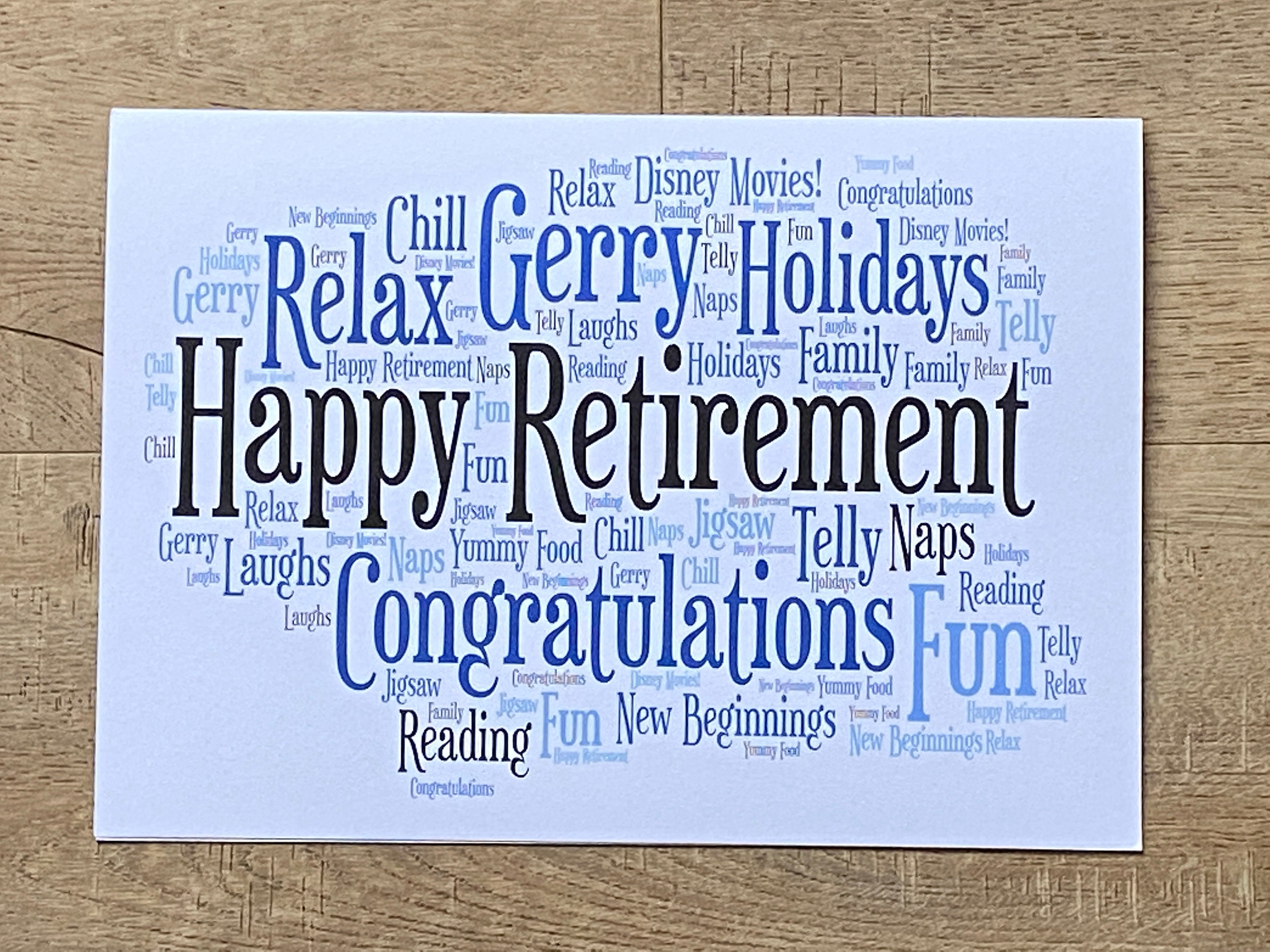 Word Cloud Greetings Card Word Art Card Personalised Card - Etsy UK