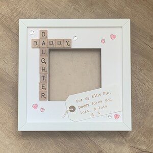 Daddy Daughter Frame, Personalised Scrabble Frame, Scrabble Art Frame ...