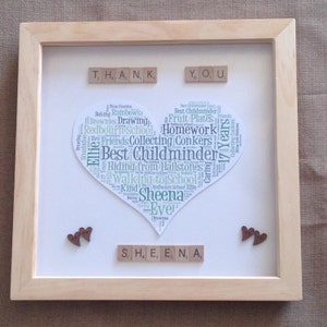 Scrabble Frame With Typography Word Art Heart in Large Box Frame, Word ...