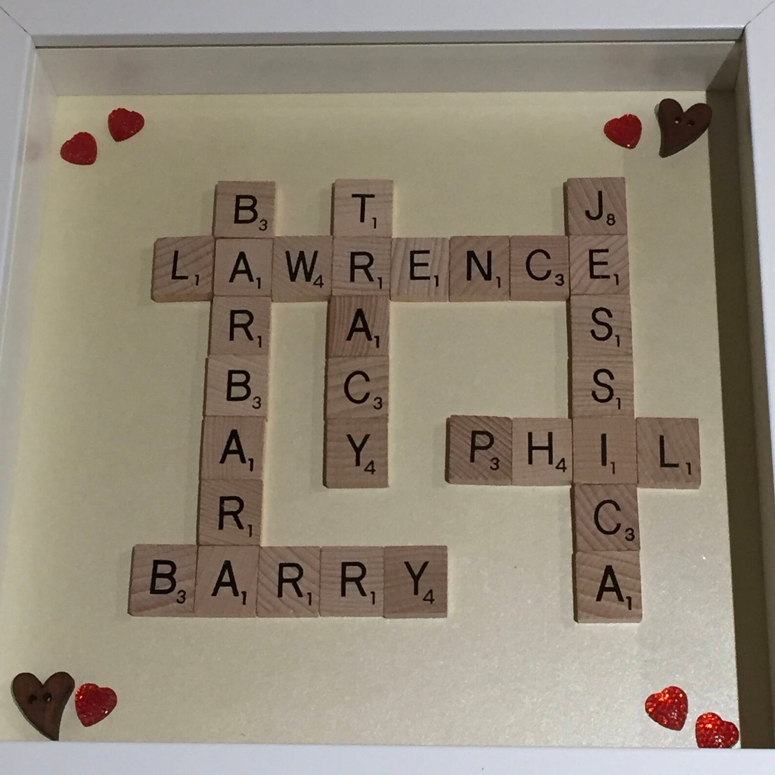 Scrabble Frame Scrabble Art Family Names Wall Art | Etsy