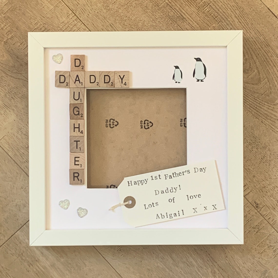 Daddy Daughter Frame Personalised Scrabble Frame Scrabble | Etsy