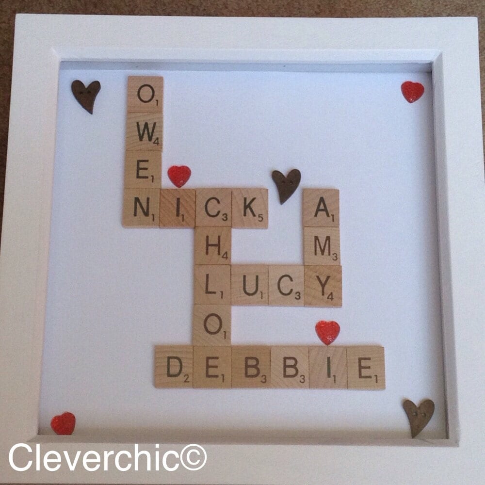 Scrabble Frame Scrabble Art Family Names Wall Art | Etsy