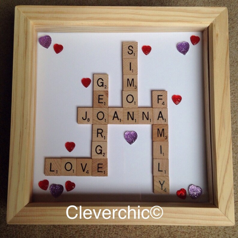Scrabble Frame Scrabble Art Family Names Wall Art | Etsy