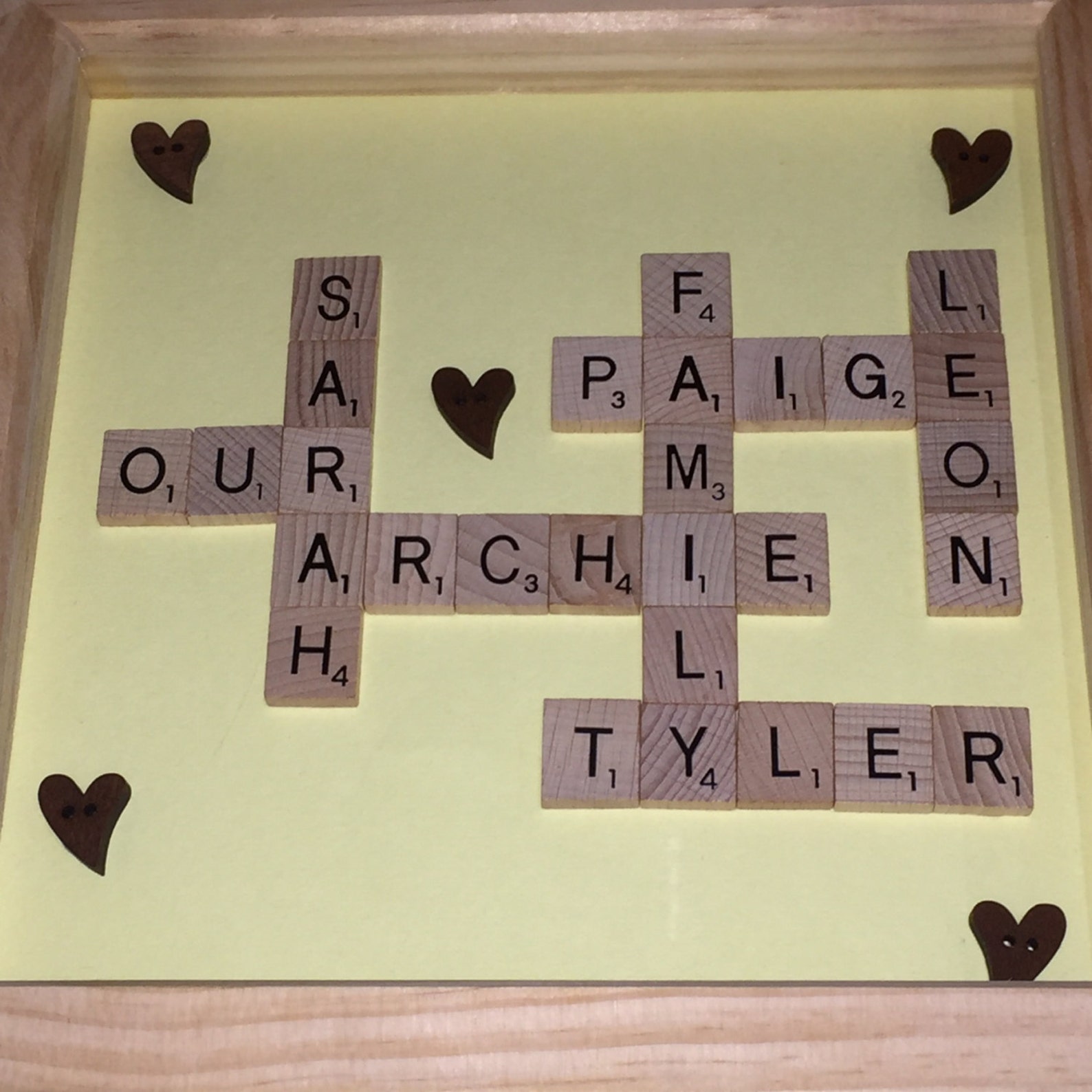 Scrabble Frame Scrabble Art Family Names Wall Art | Etsy
