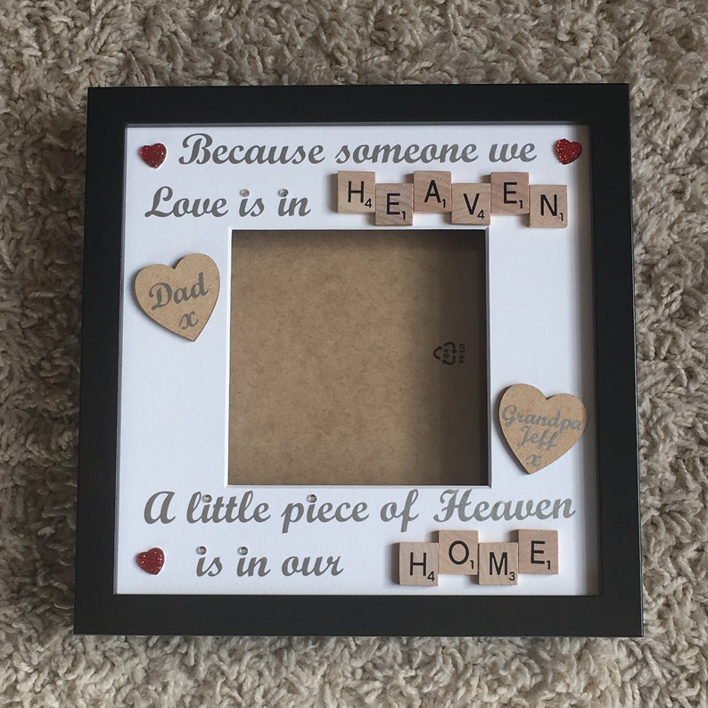 Memory Frame Memorial Frame Scrabble Art Frame Scrabble | Etsy
