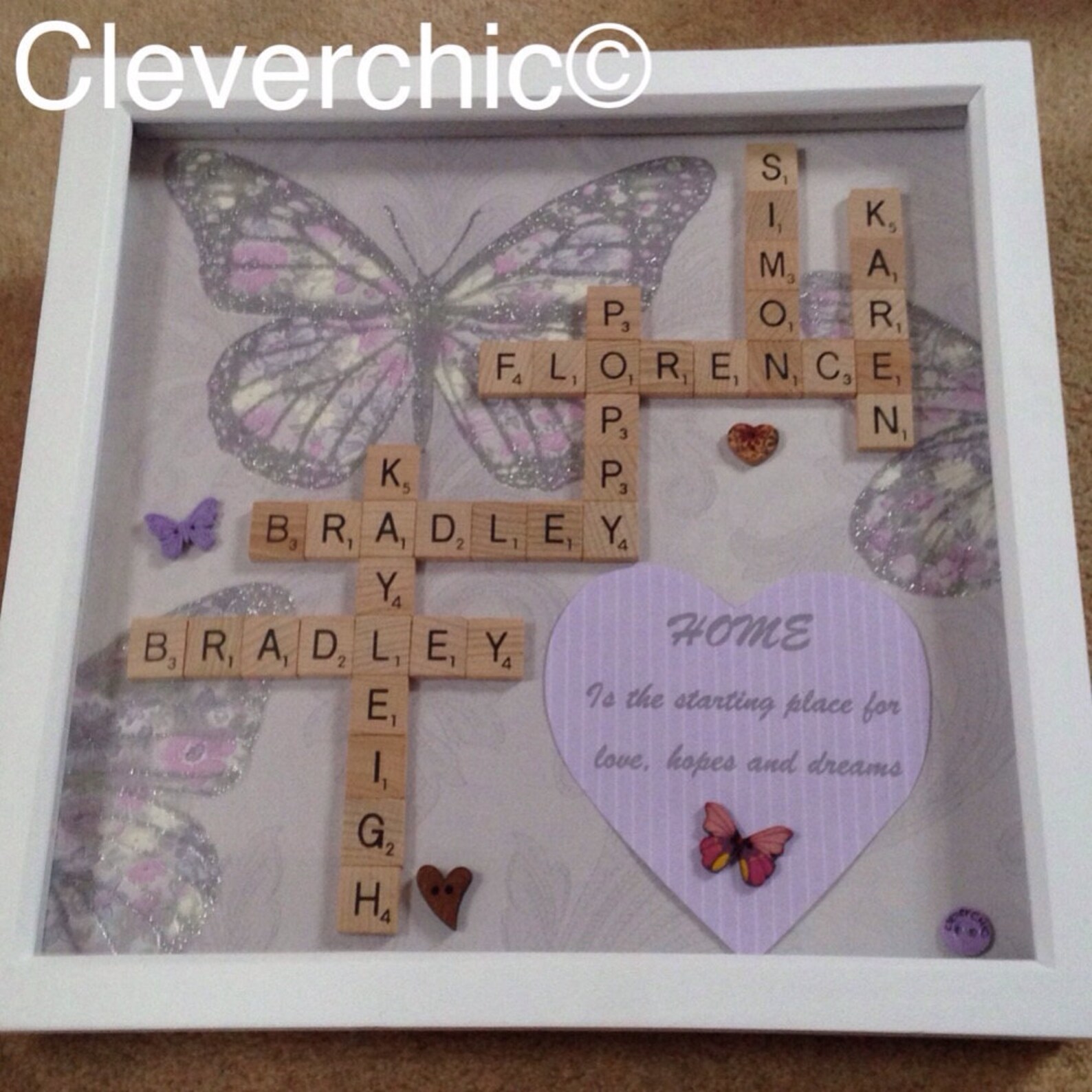 Scrabble Art Box Frame Family Scrabble Tile and Quote large | Etsy