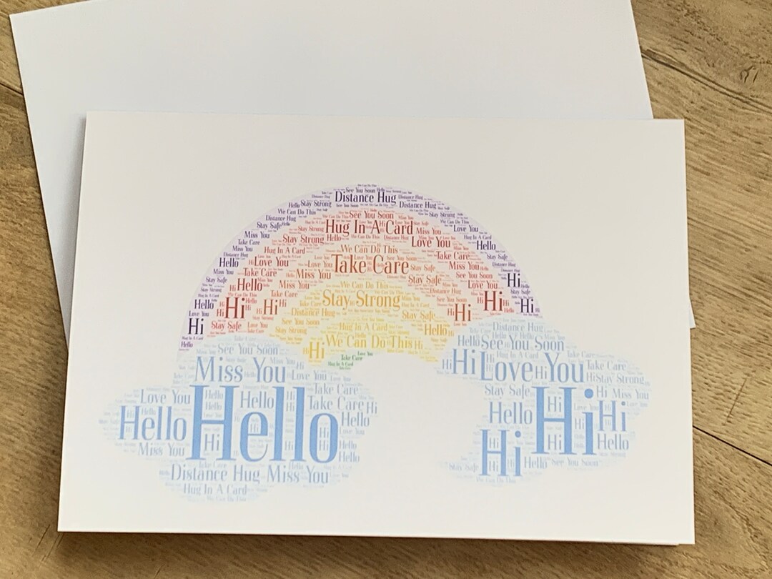 Rainbow Hug Card, Positive Message, Thinking of You - Etsy