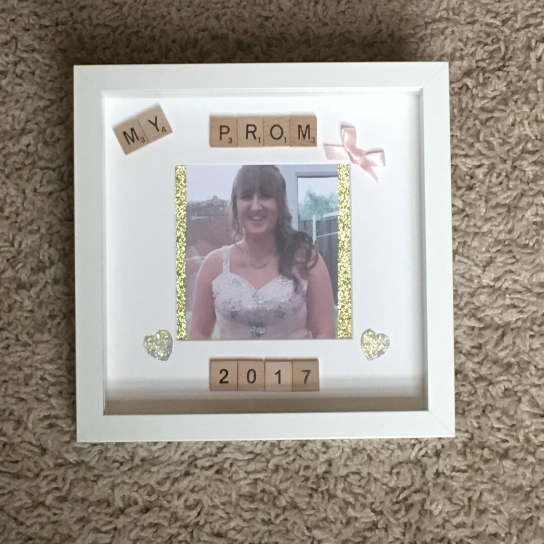Prom Photo Frame, Personalised Scrabble Art Frame, Prom Picture Frame ...