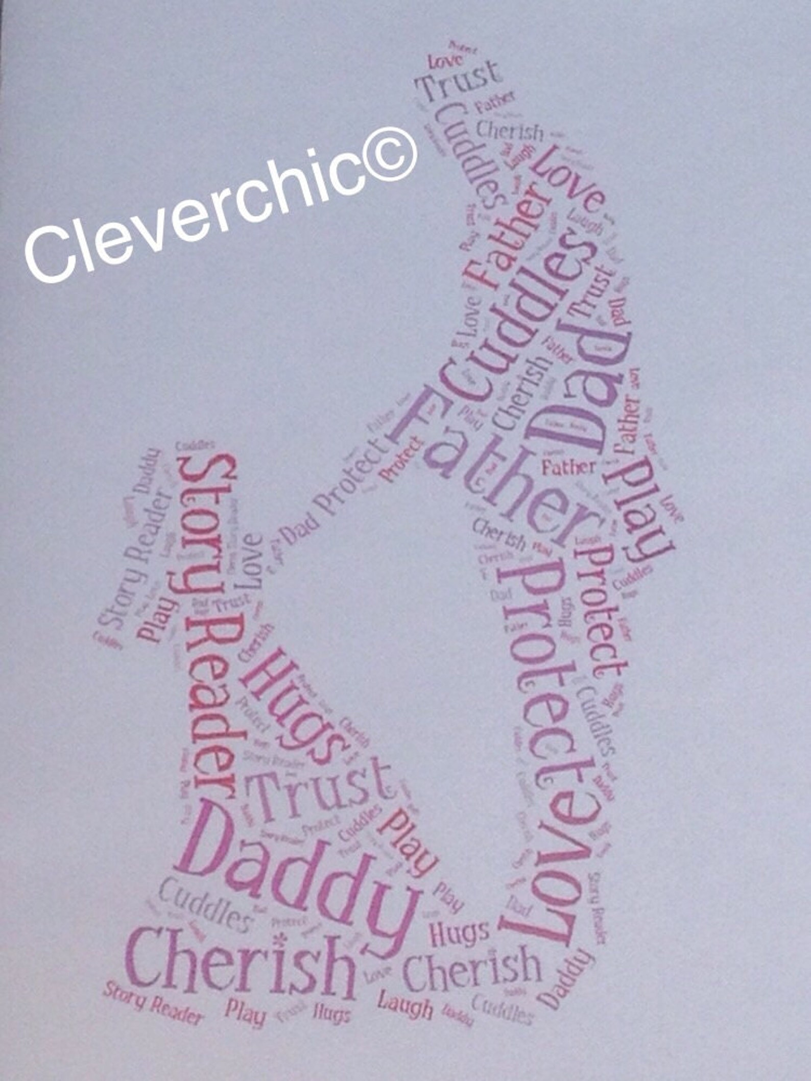 Daddy Dad Father Typography Word Art Card Fathers Day Card - Etsy UK