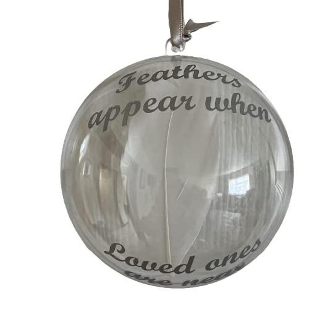 Feathers Appear When Loved Ones Are Near Christmas Bauble. Christmas ...