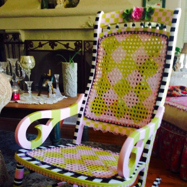 Painted Rocking Chair - Etsy