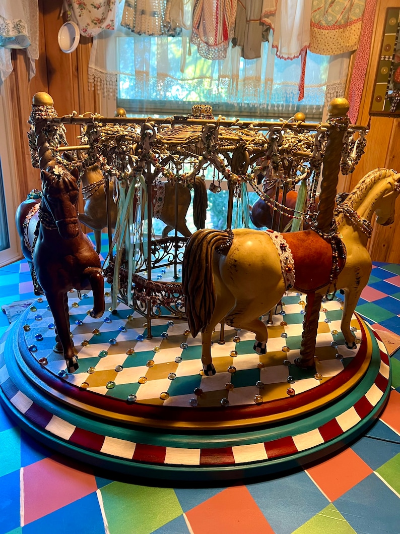 Unique Carousel Horse Coffee Table: Hand-painted Whimsical Furniture - Etsy