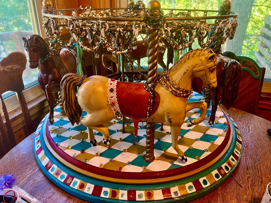 Unique Carousel Horse Coffee Table: Hand-painted Whimsical Furniture - Etsy
