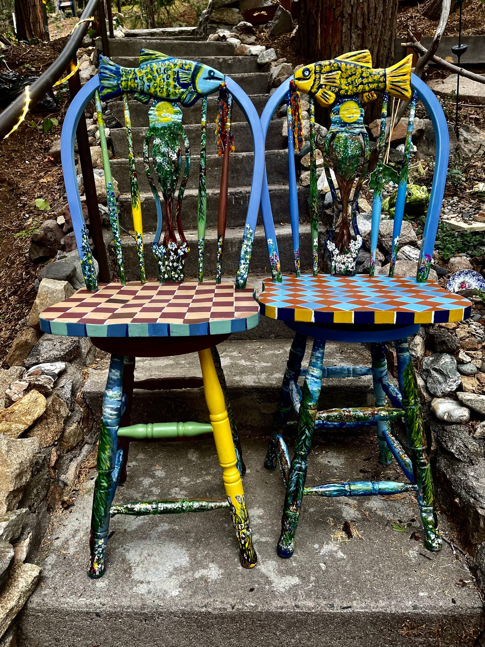 Custom Made Nature Stools Hand Painted With Your Theme - Etsy