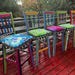 Crazy Colorful Bar Stools. Hand Painted. Upholstery Custom Made .your ...