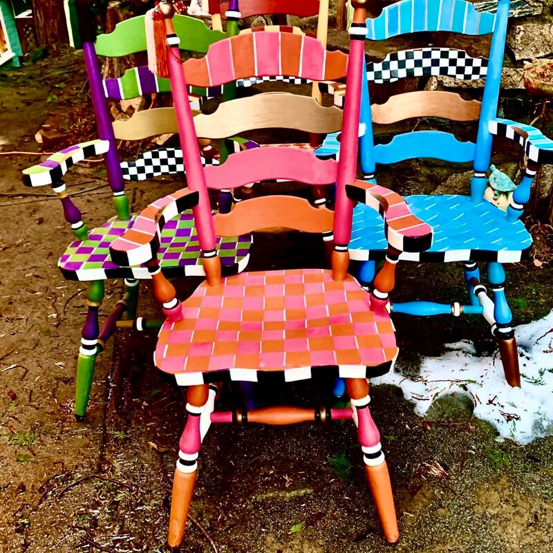 Whimsical Painted Chair - Etsy