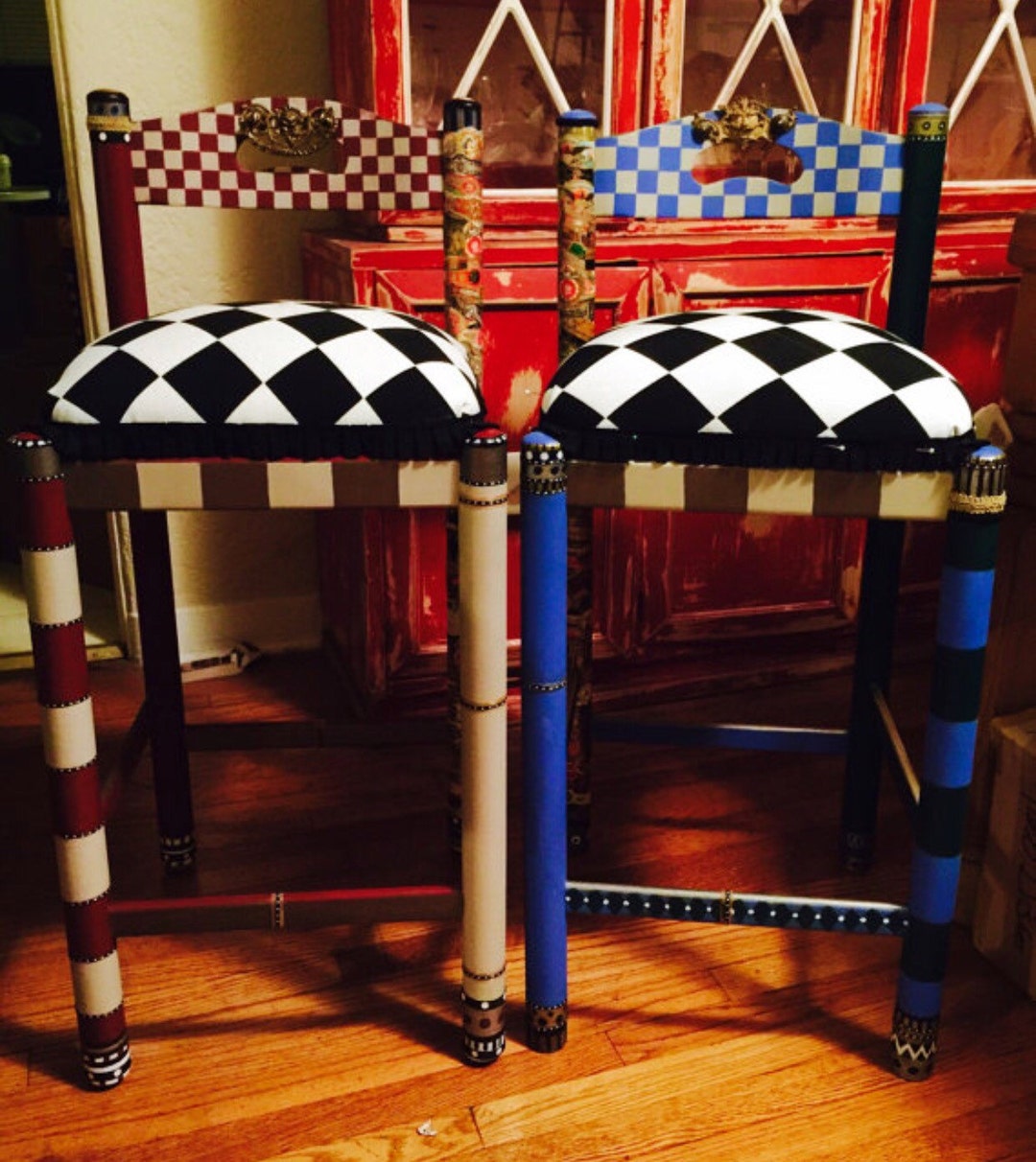 Smokin' Cigar Stool ,custom Order , Burnt Red and Ash Colors With Gold ...