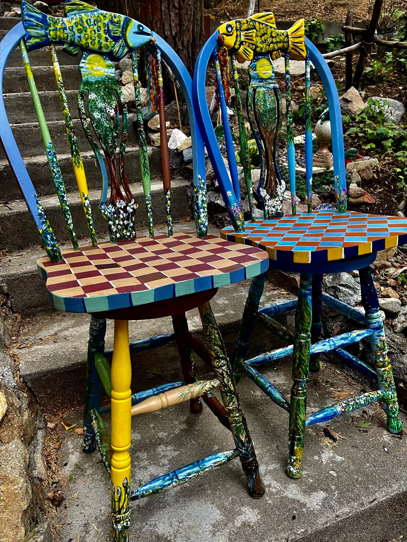 Custom Made Nature Stools Hand Painted With Your Theme - Etsy