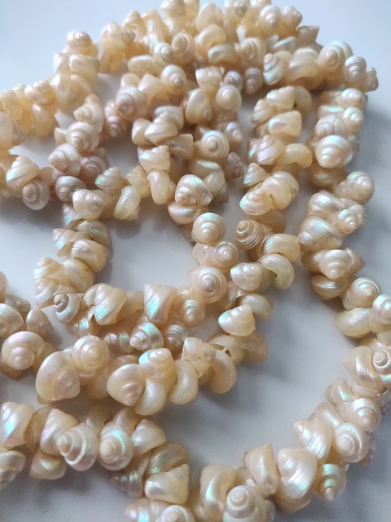Vintage Art Deco Iridescent Trochus Shell Necklace ~ - Gem