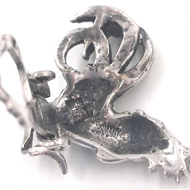 Vintage Sterling Silver Enamel Marcasite Garnet Germany Rooster ...