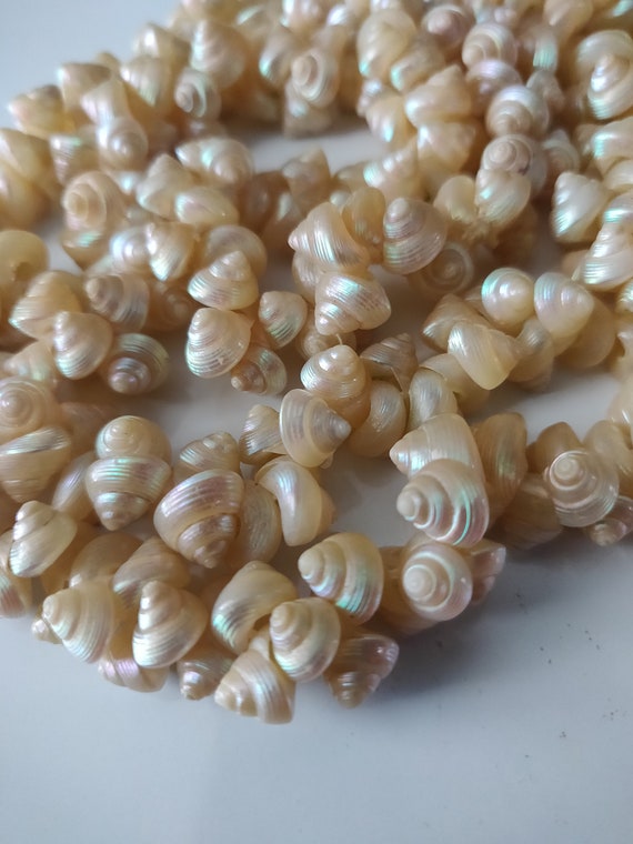 Vintage Art Deco Iridescent Trochus Shell Necklace ~ - Gem