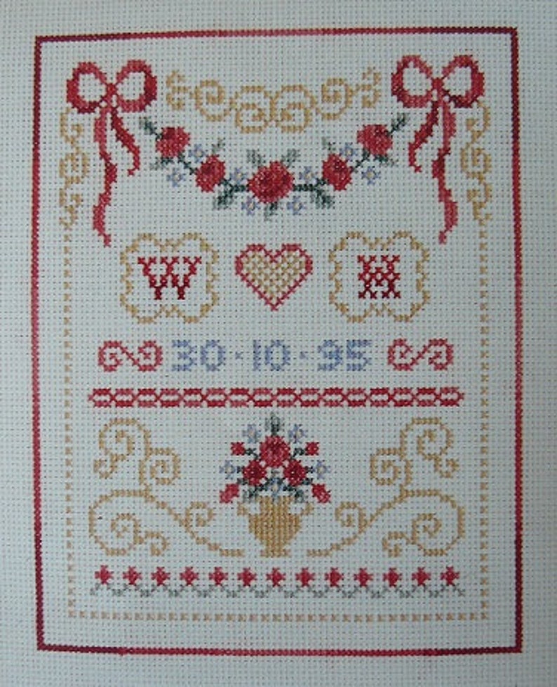 CSM 505 Ruby Wedding Bows Anniversary Cross Stitch Sampler Kit - Etsy