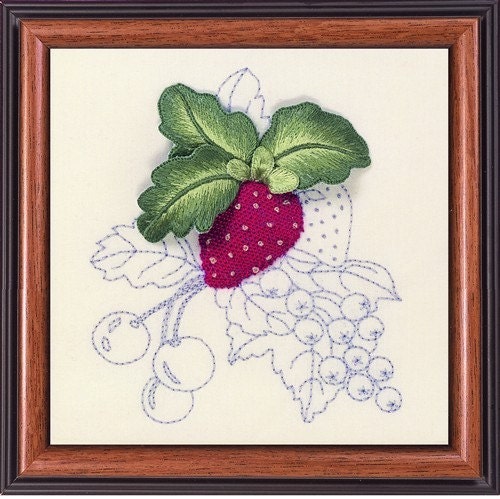 ST 302 Strawberry Summer Fruits Starter Stumpwork Raised Embroidery Kit ...