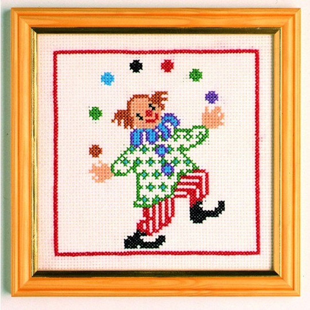 CSC 469 Juggling Clown Cross Stitch Starter Kit for Children - Etsy