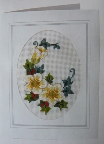 CD 901 Christmas Rose and Holly Cross Stitch Greetings Card Kit - Etsy