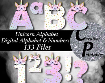 Unicorn alphabet | Etsy
