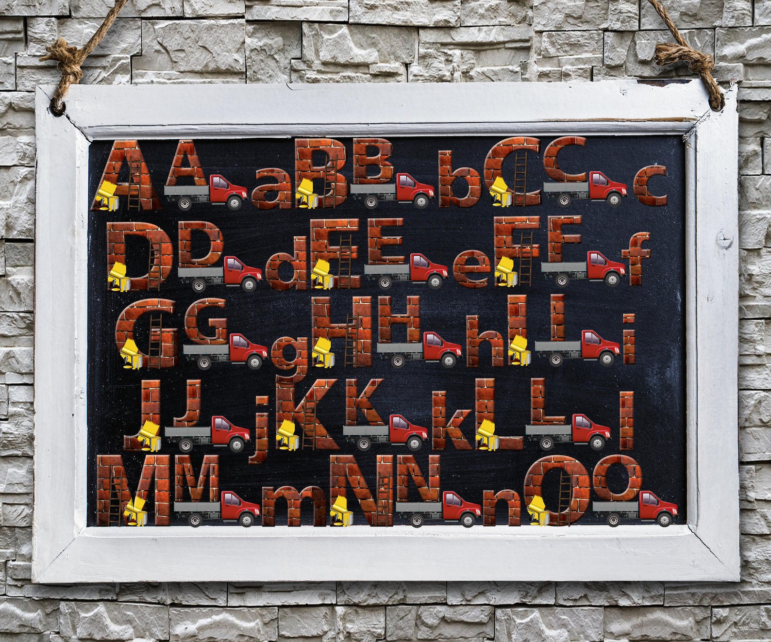 Construction Alphabet Instant Download Digital Letters and | Etsy