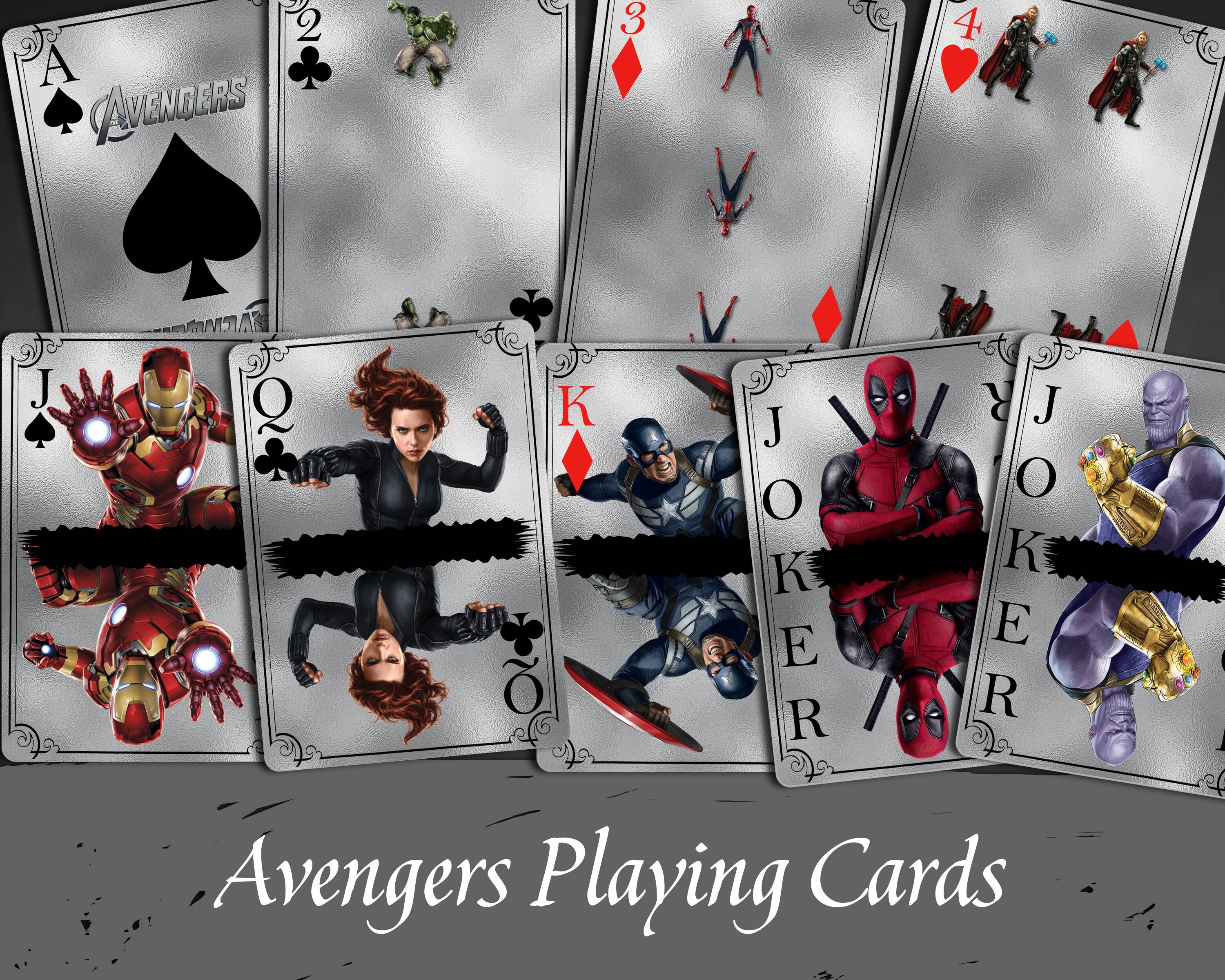 Avengers Playing Cards Instant Download Digital Playing | Etsy