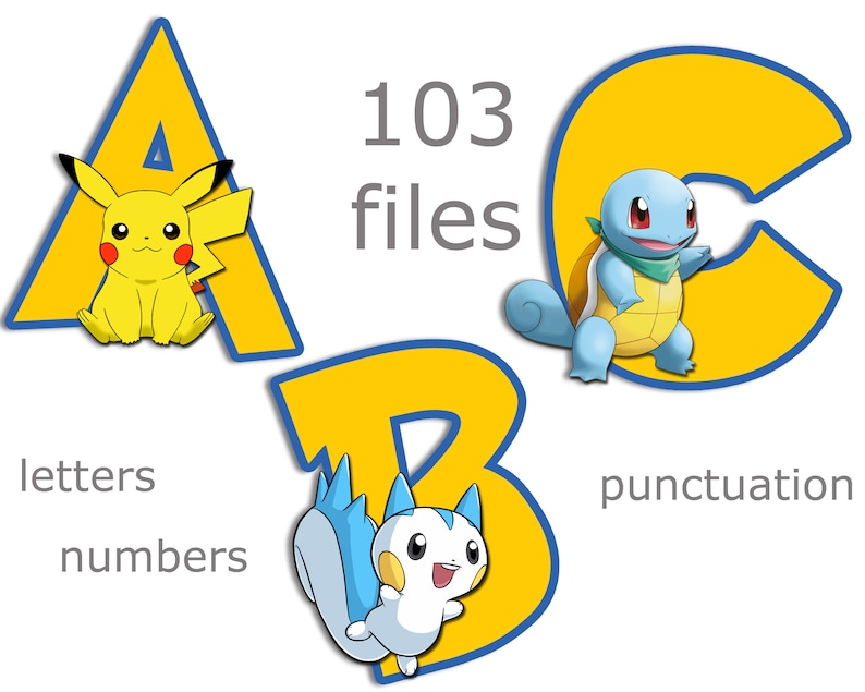 Pokemon Alphabet Instant Download Digital Letters and | Etsy