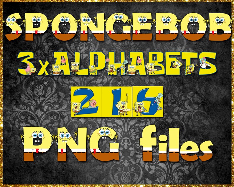 Spongebob Squarepants Alphabet Instant Download Digital | Etsy