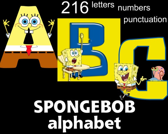 Spongebob Squarepants Alphabet Instant Download Digital | Etsy