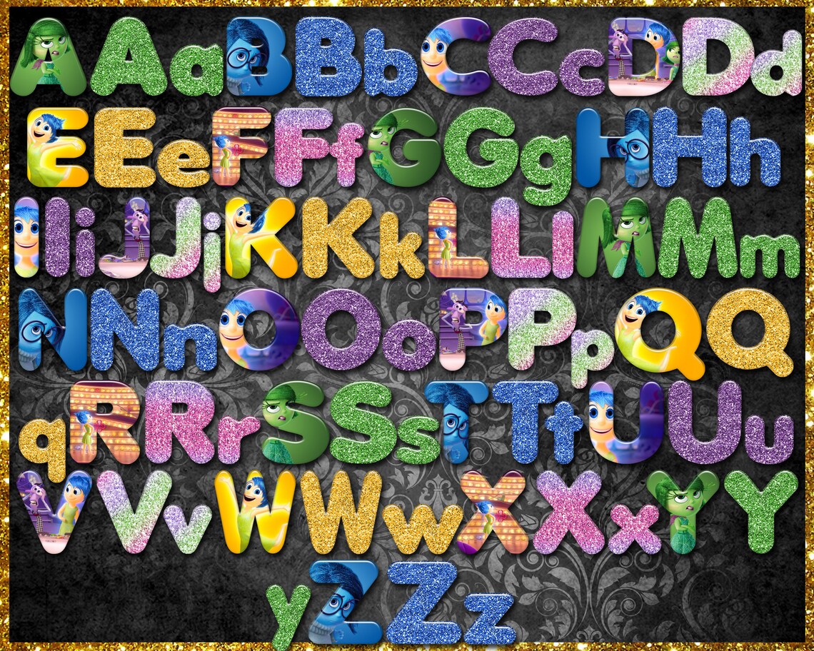 Inside Out Alphabet Instant Download Digital Letters and | Etsy