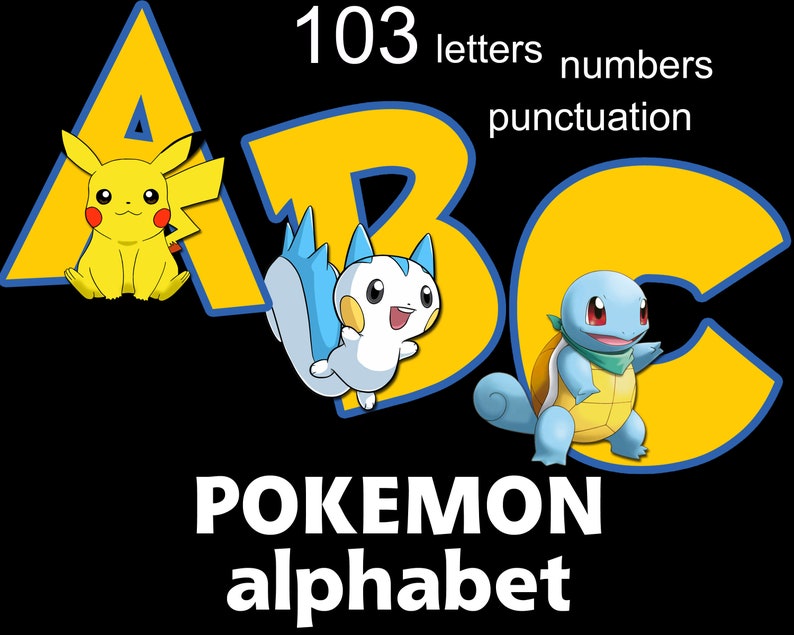 Pokemon Alphabet Instant Download Digital Letters and | Etsy