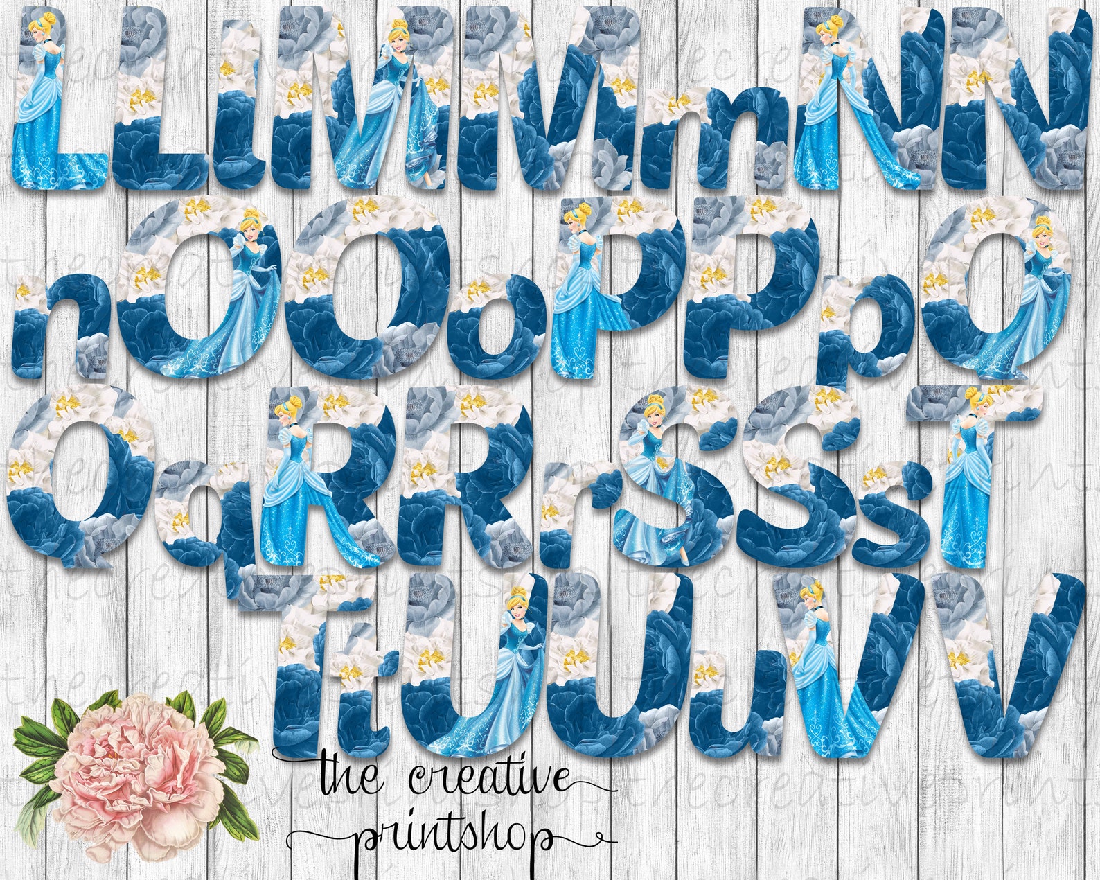 Cinderella Alphabet Font Clipart Cinderella Letters | Etsy
