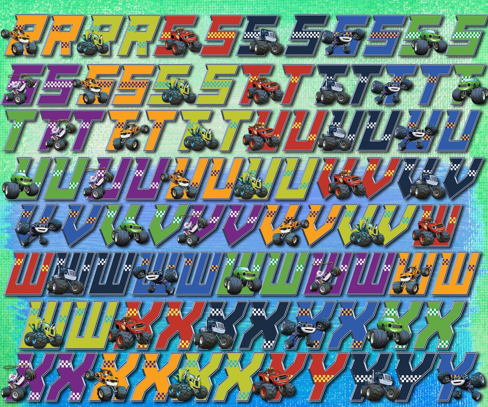 Blaze and the Monster Machines Alphabet Instant Download | Etsy